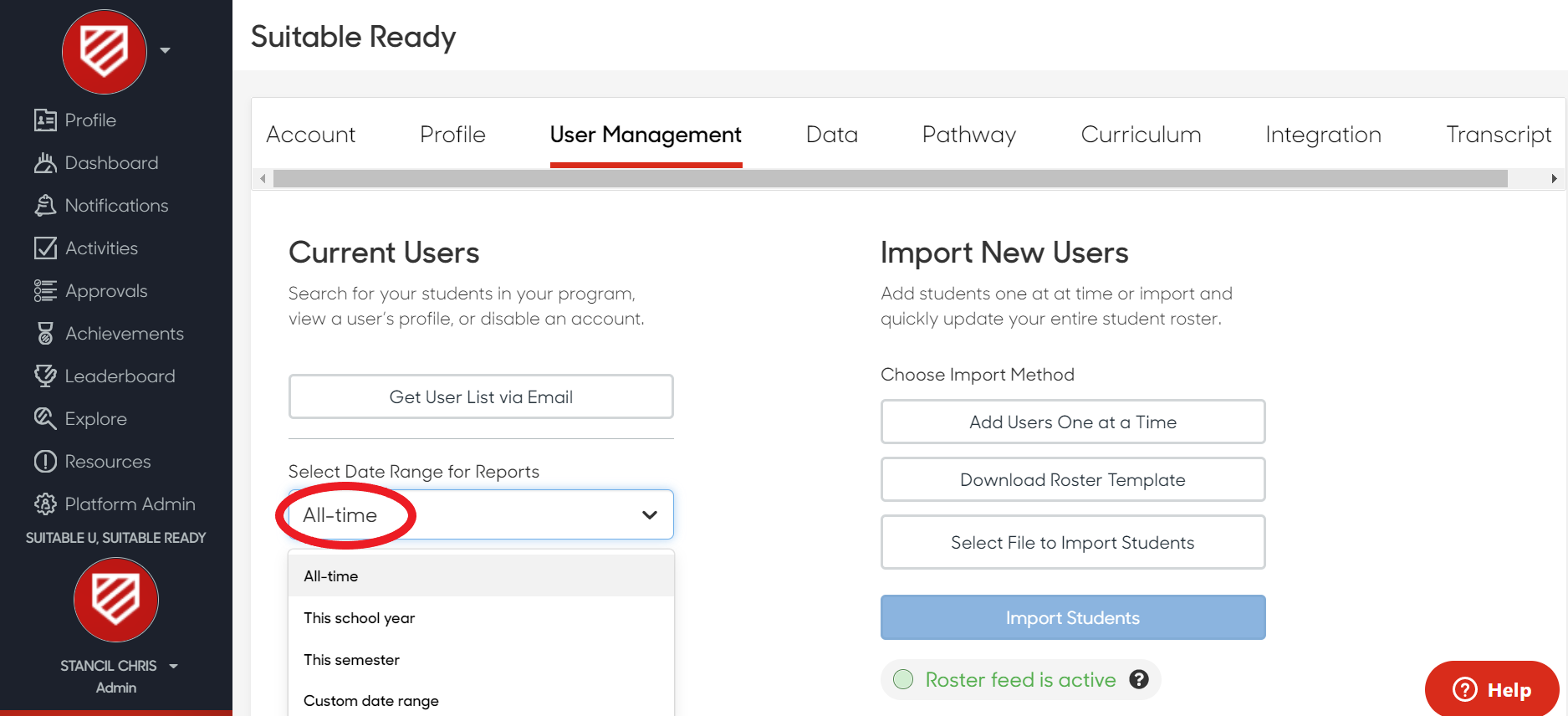 Exporting Student Data – Suitable