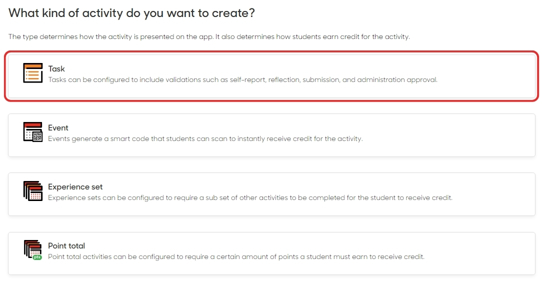 Creating Task Activities – Suitable