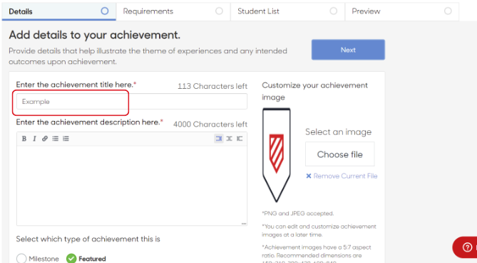 Creating a Custom Achievement/Badge – Suitable