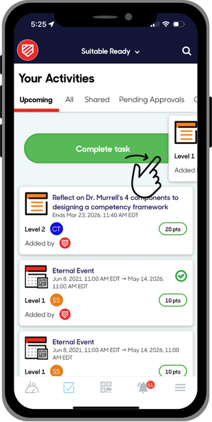 Completing Tasks on the Mobile App – Suitable