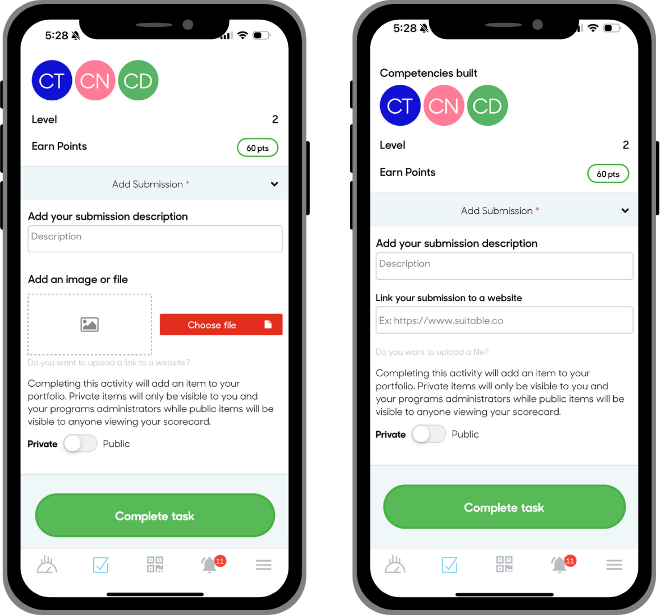 Completing Tasks on the Mobile App – Suitable