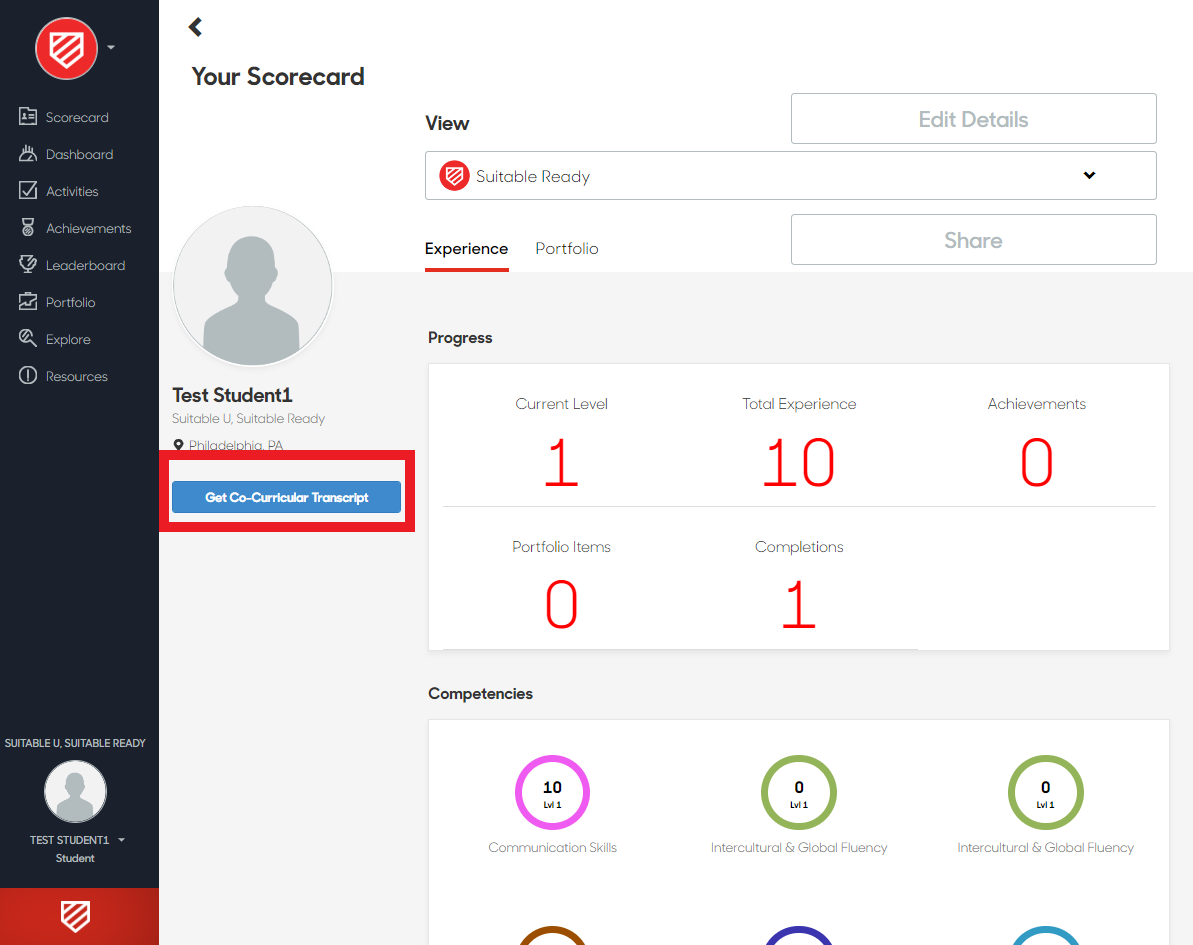Retrieving the Downloadable Co-Curricular Transcript – Suitable