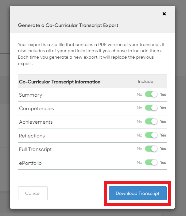 Retrieving the Downloadable Co-Curricular Transcript – Suitable